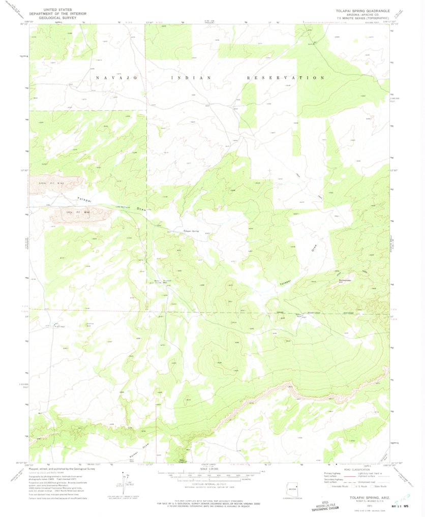 Tolapai Spring, AZ (1971, 24000-Scale) Map by United States Geological ...