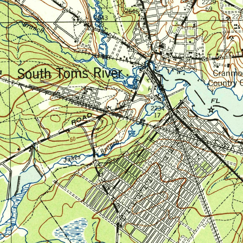 Toms River, NJ (1941, 62500-Scale) Map by United States Geological ...