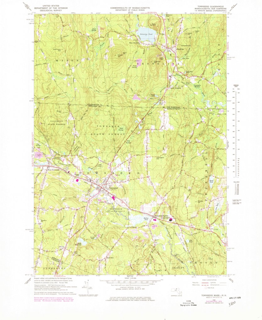 Townsend, MA-NH (1965, 25000-Scale) Map by United States Geological ...