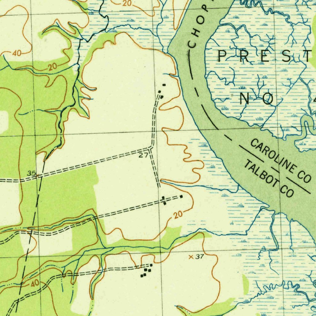 Trappe, MD (1943, 31680-Scale) Map by United States Geological Survey ...