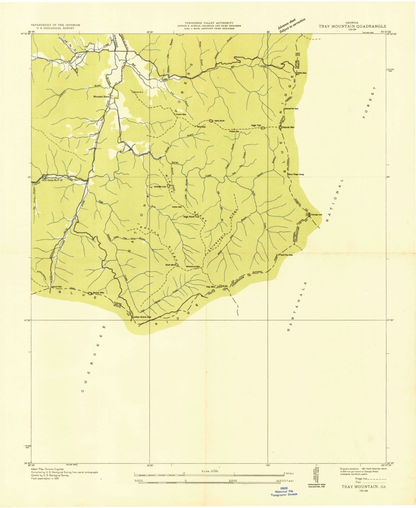 Tray Mountain, GA (1935, 24000-Scale) Map by United States Geological ...