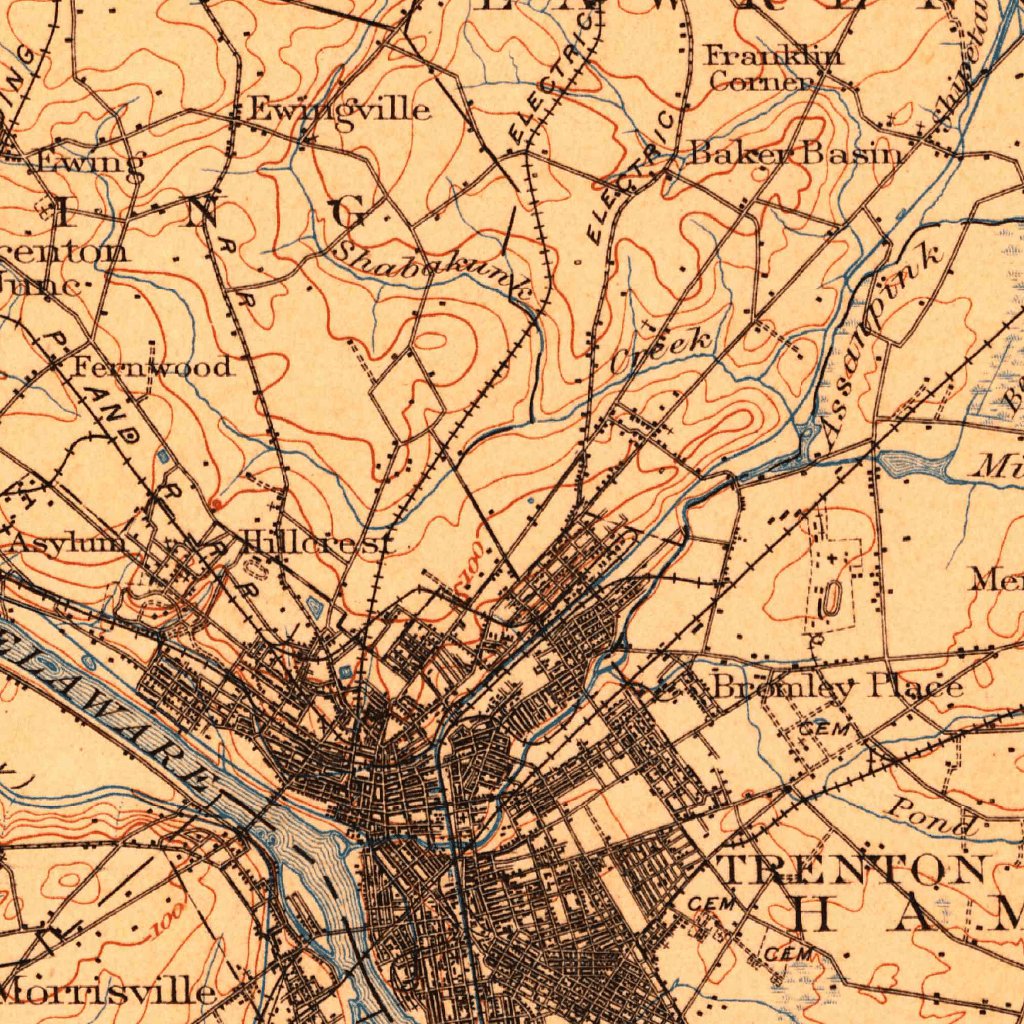 Trenton, NJ-PA (1907, 125000-Scale) Map by United States Geological ...