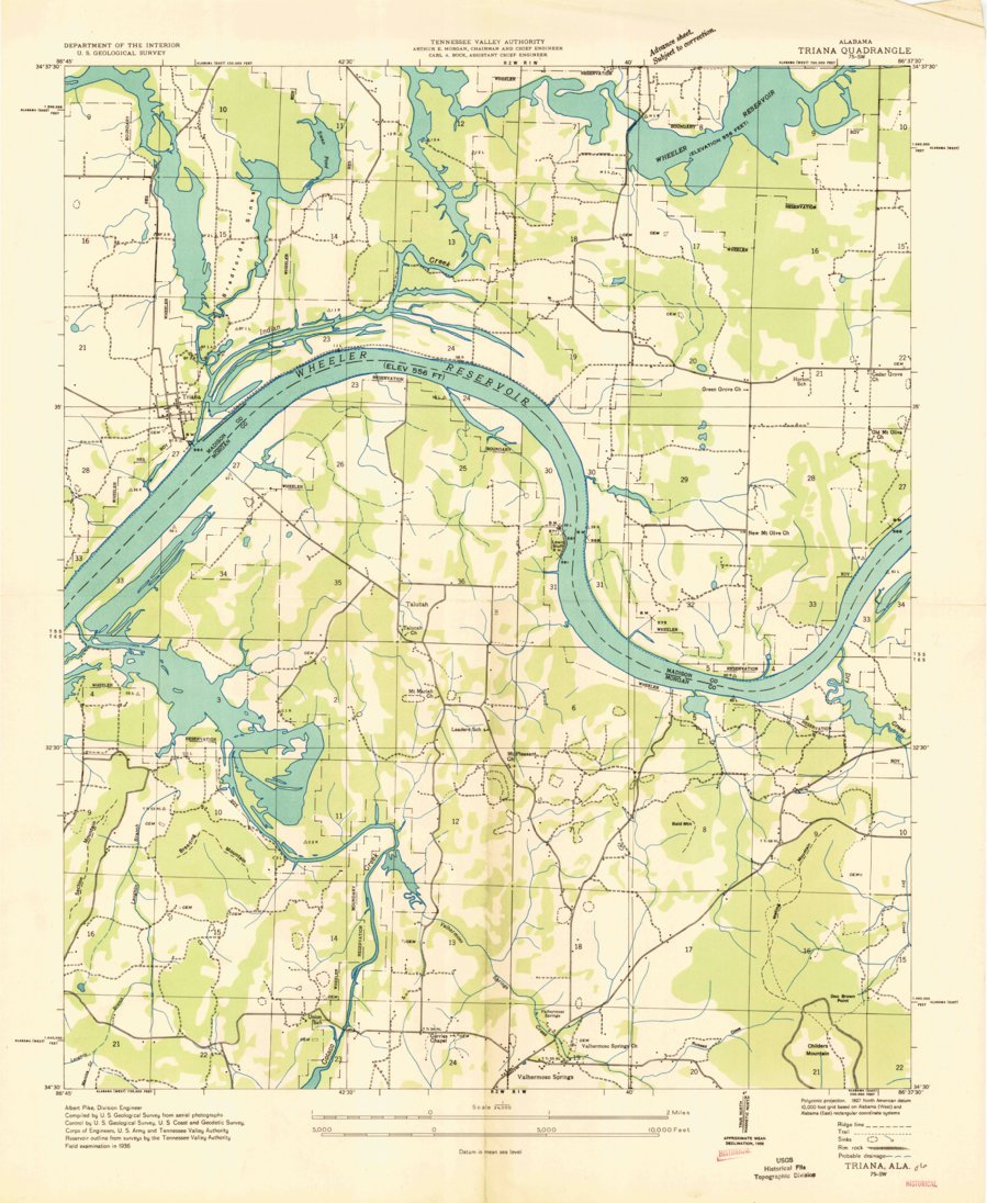 Triana, AL (1936, 24000-Scale) Map by United States Geological Survey ...