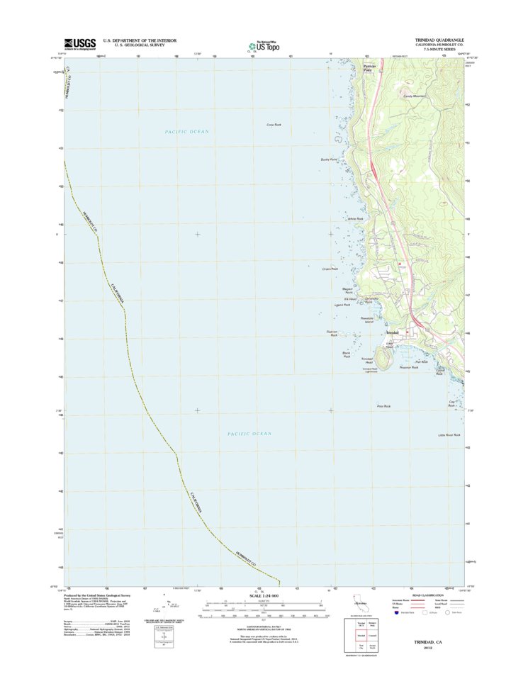Trinidad, CA (2012, 24000-Scale) Map by United States Geological Survey ...
