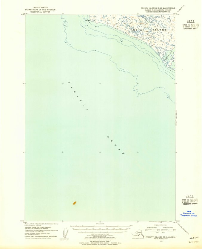 Trinity Islands D-2, AK (1954, 63360-Scale) Map by United States ...