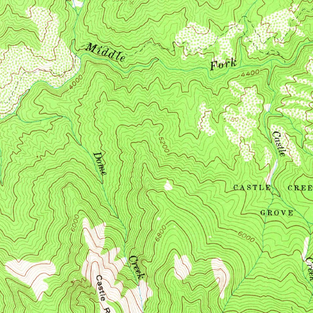 Triple Divide Peak, CA (1956, 62500-Scale) Map by United States ...