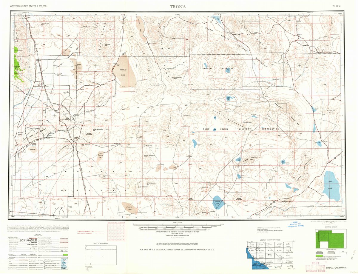 Trona, CA (1960, 250000-Scale) Map by United States Geological Survey ...
