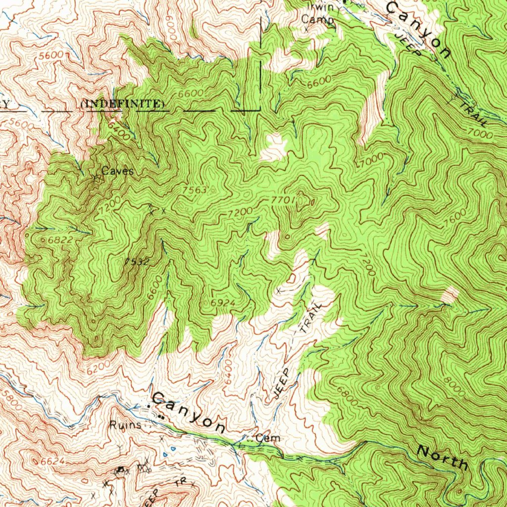 Troy Canyon, NV (1964, 62500-Scale) Map by United States Geological ...