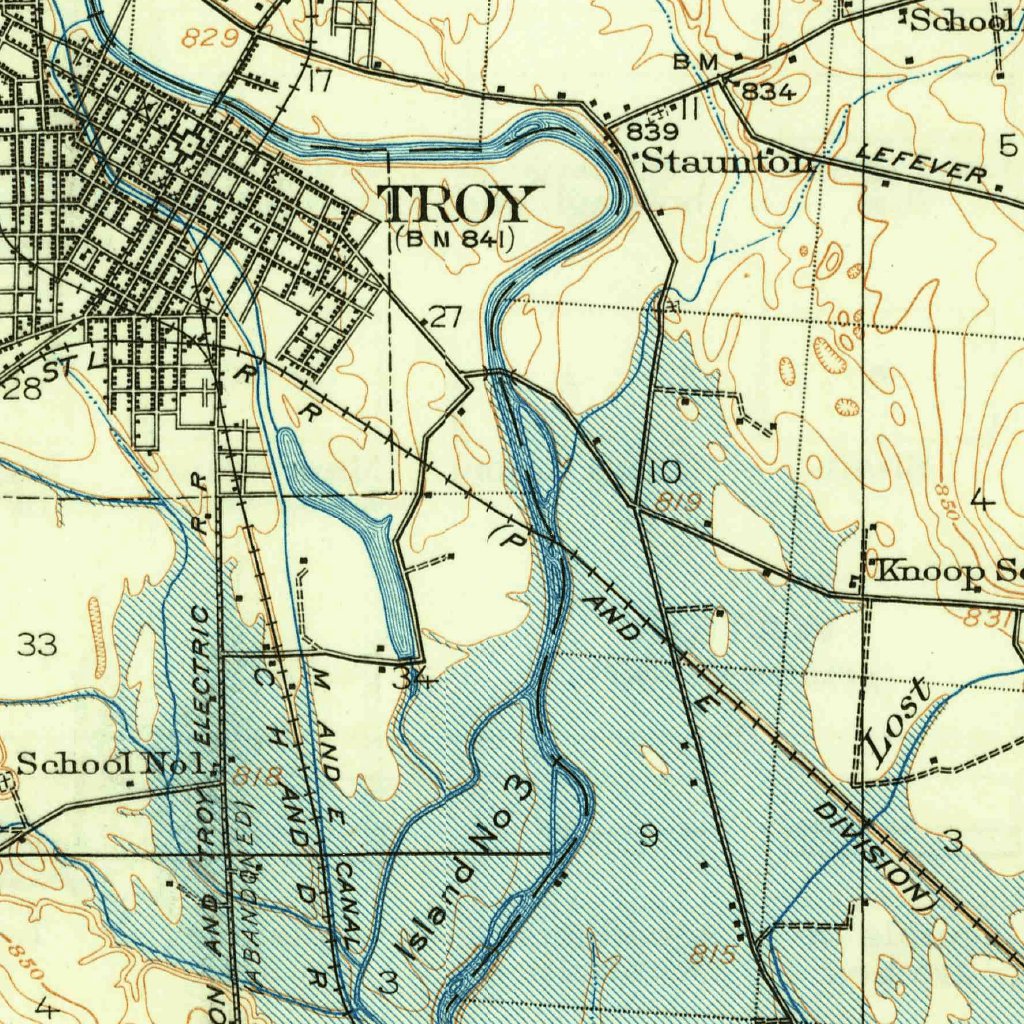 Troy, OH (1914, 62500-Scale) Map by United States Geological Survey ...
