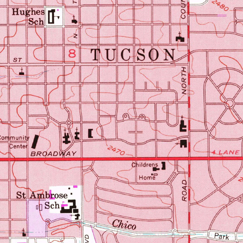 Tucson, AZ (1957, 24000-Scale) Map by United States Geological Survey ...