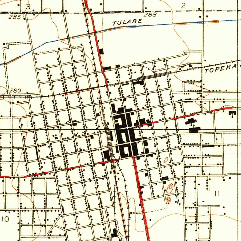 Tulare, CA (1927, 31680-Scale) Map by United States Geological Survey ...