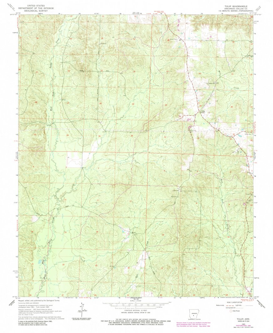 Tulip, AR (1965, 24000-Scale) Map by United States Geological Survey ...