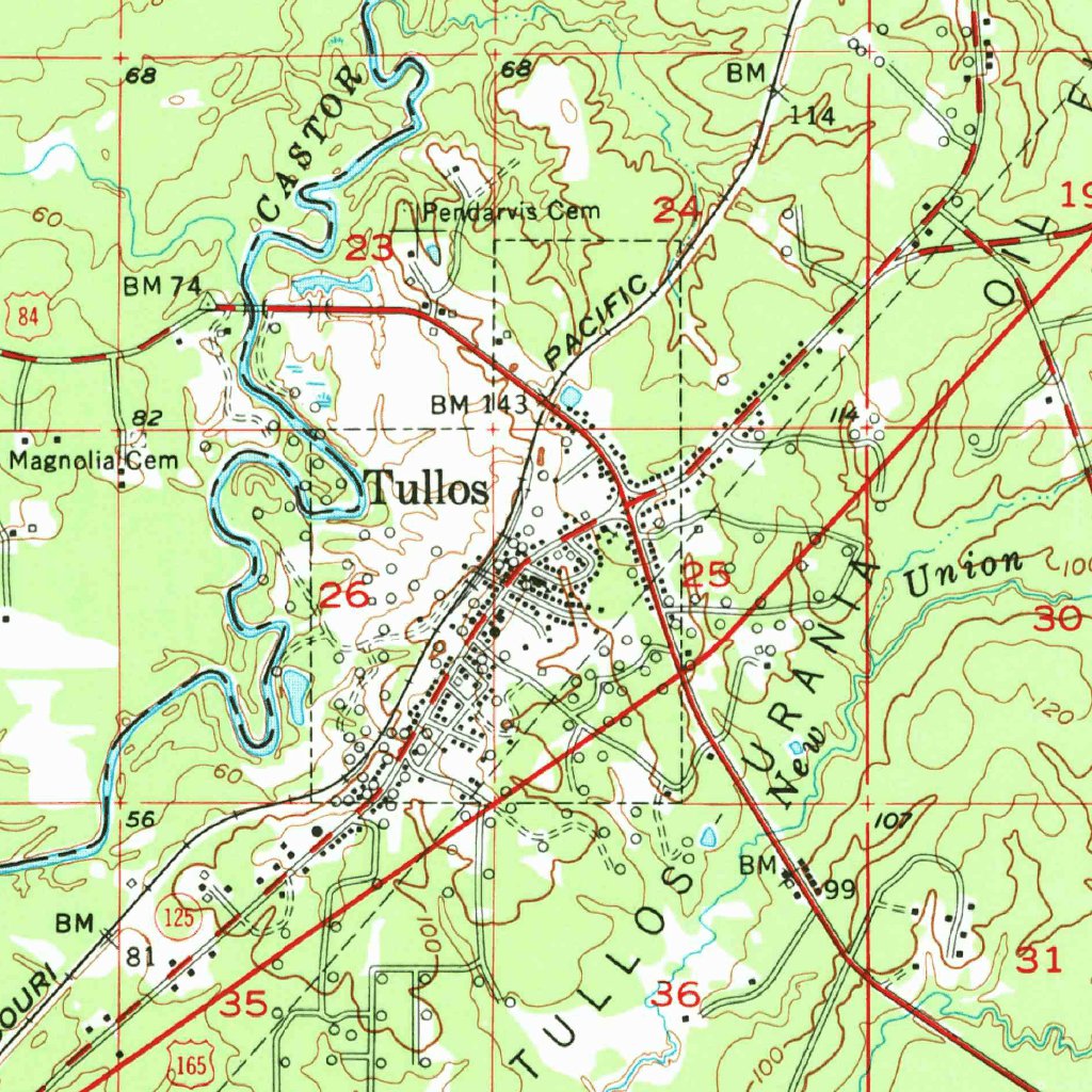 Tullos, LA (1954, 62500-Scale) Map by United States Geological Survey ...