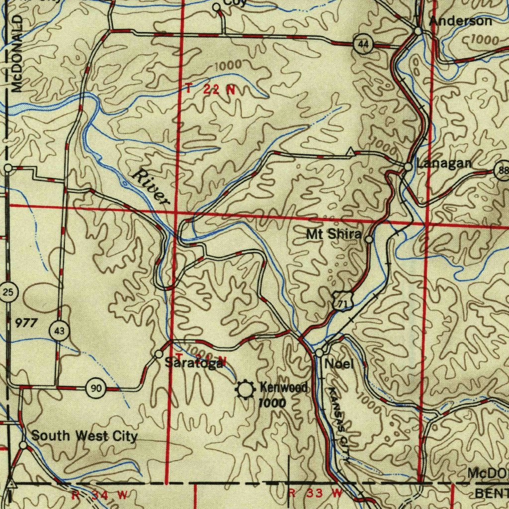Tulsa, OK-MO-AR-KS (1954, 250000-Scale) Map by United States Geological ...