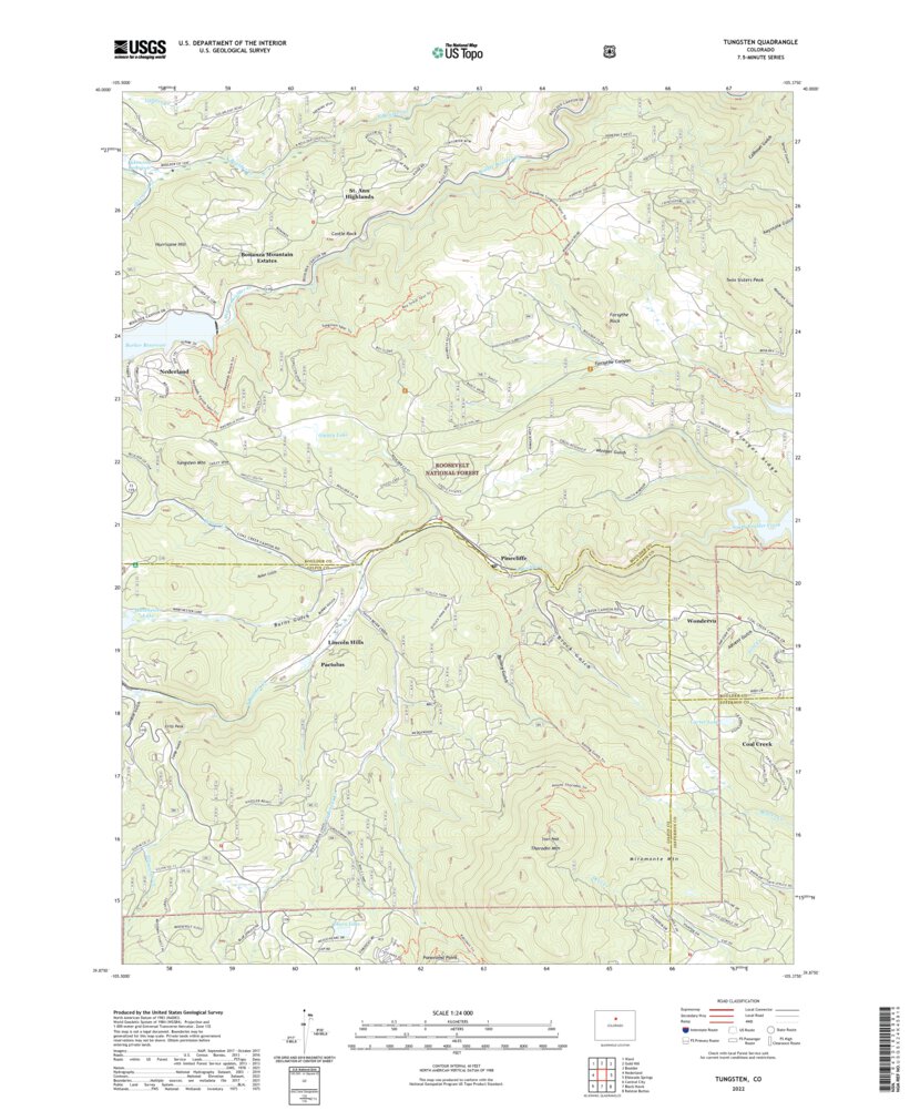 Tungsten, CO (2022, 24000-Scale) Map by United States Geological Survey ...