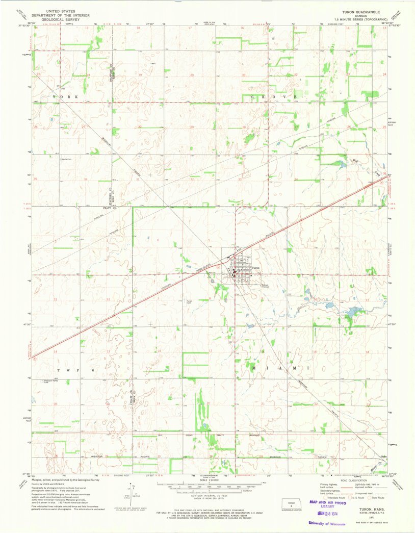 Turon, KS (1971, 24000-Scale) Map by United States Geological Survey ...