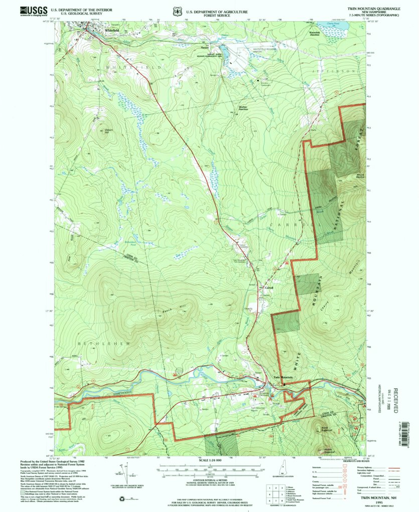 Twin Mountain, NH (1995, 24000-Scale) Map by United States Geological ...