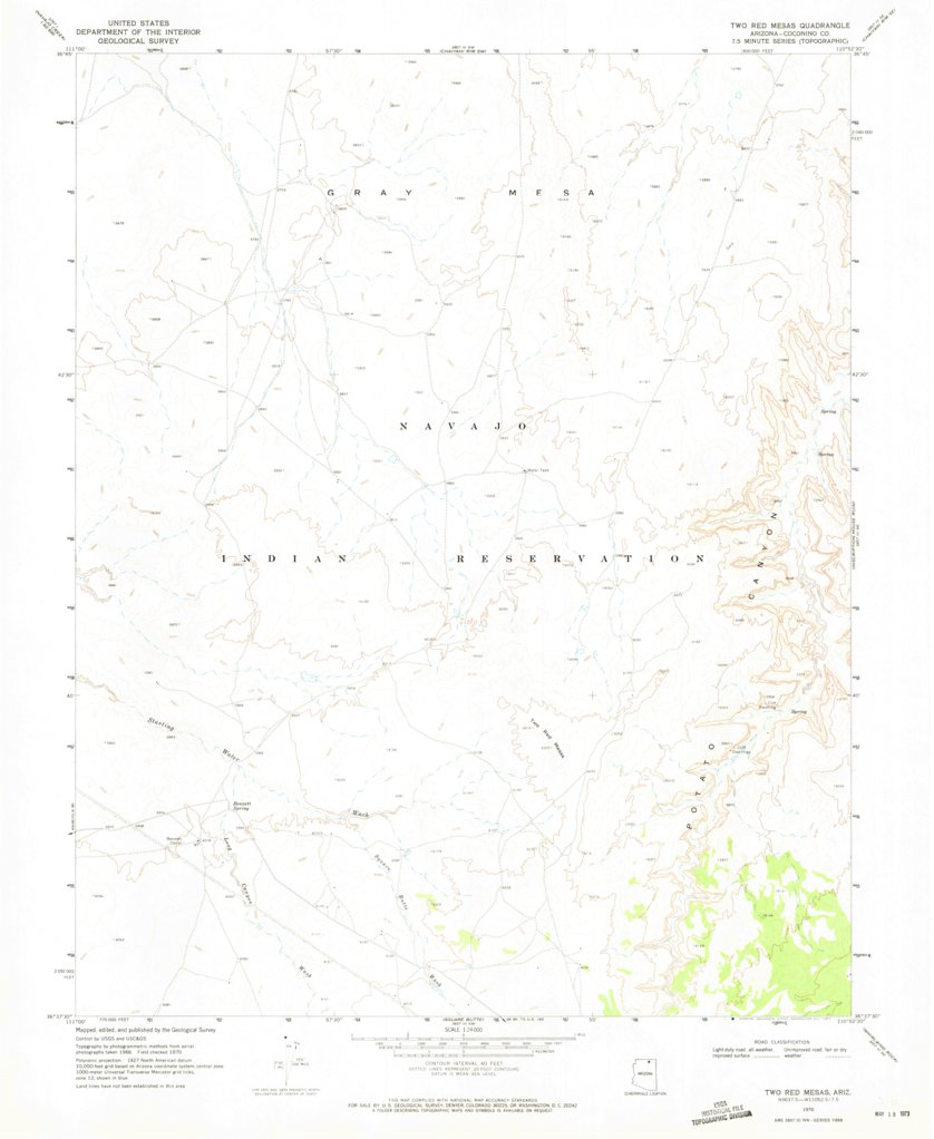 Two Red Mesas, AZ (1970, 24000-Scale) Map by United States Geological ...