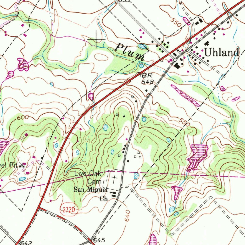 Uhland, TX (1964, 24000-Scale) Map by United States Geological Survey ...