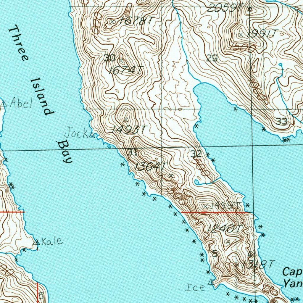 Unalaska B-2, AK (1989, 63360-Scale) Map by United States Geological ...