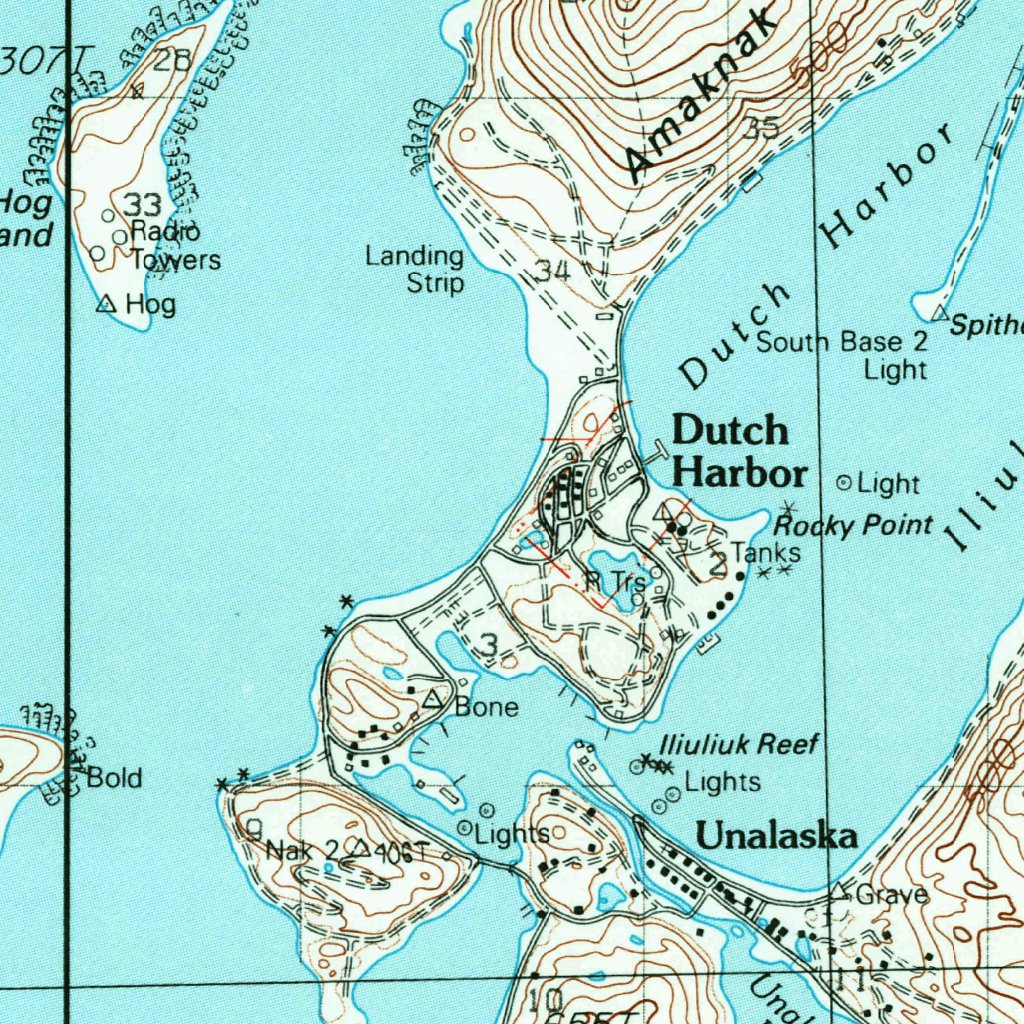 Unalaska C-2, AK (1990, 63360-Scale) Map by United States Geological ...