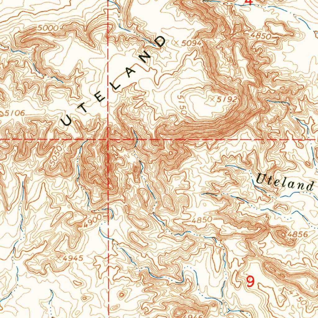 Uteland Butte, UT (1964, 24000-Scale) Map by United States Geological ...