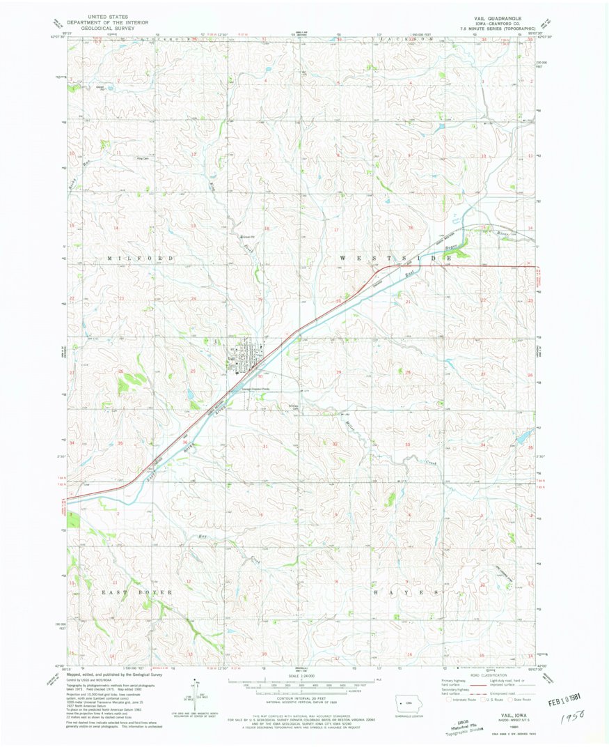 Vail, IA (1980, 24000-Scale) Map by United States Geological Survey ...