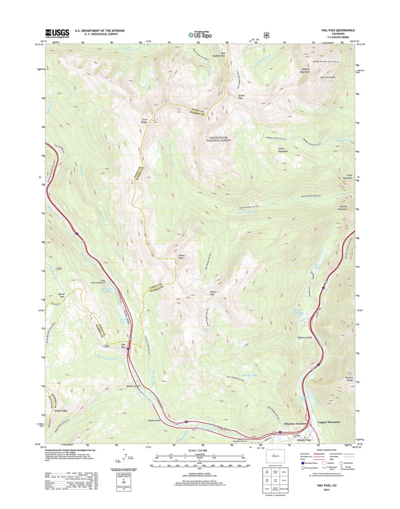Vail Pass, CO (2013, 24000-Scale) Map by United States Geological ...