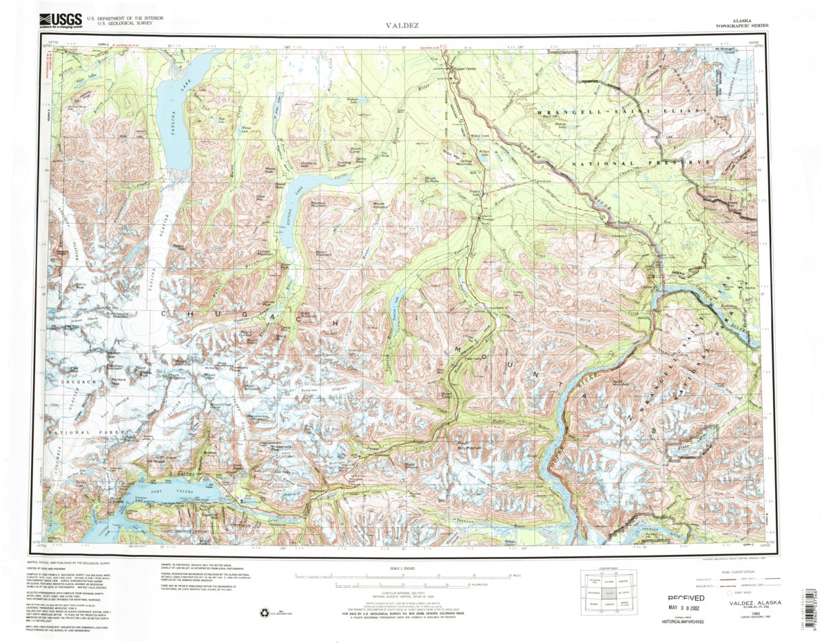 Valdez, AK (1960, 250000-Scale) Map by United States Geological Survey ...