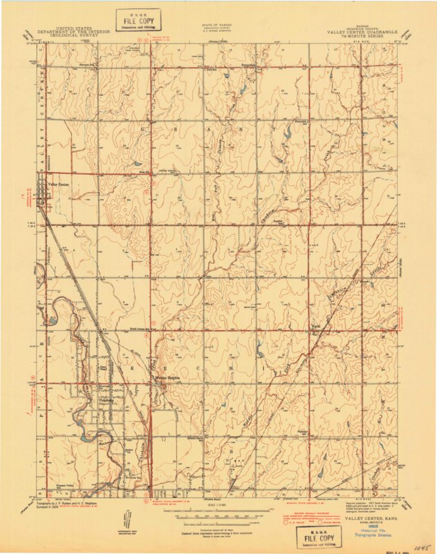Valley Center, KS (1941, 31680-Scale) Map by United States Geological ...