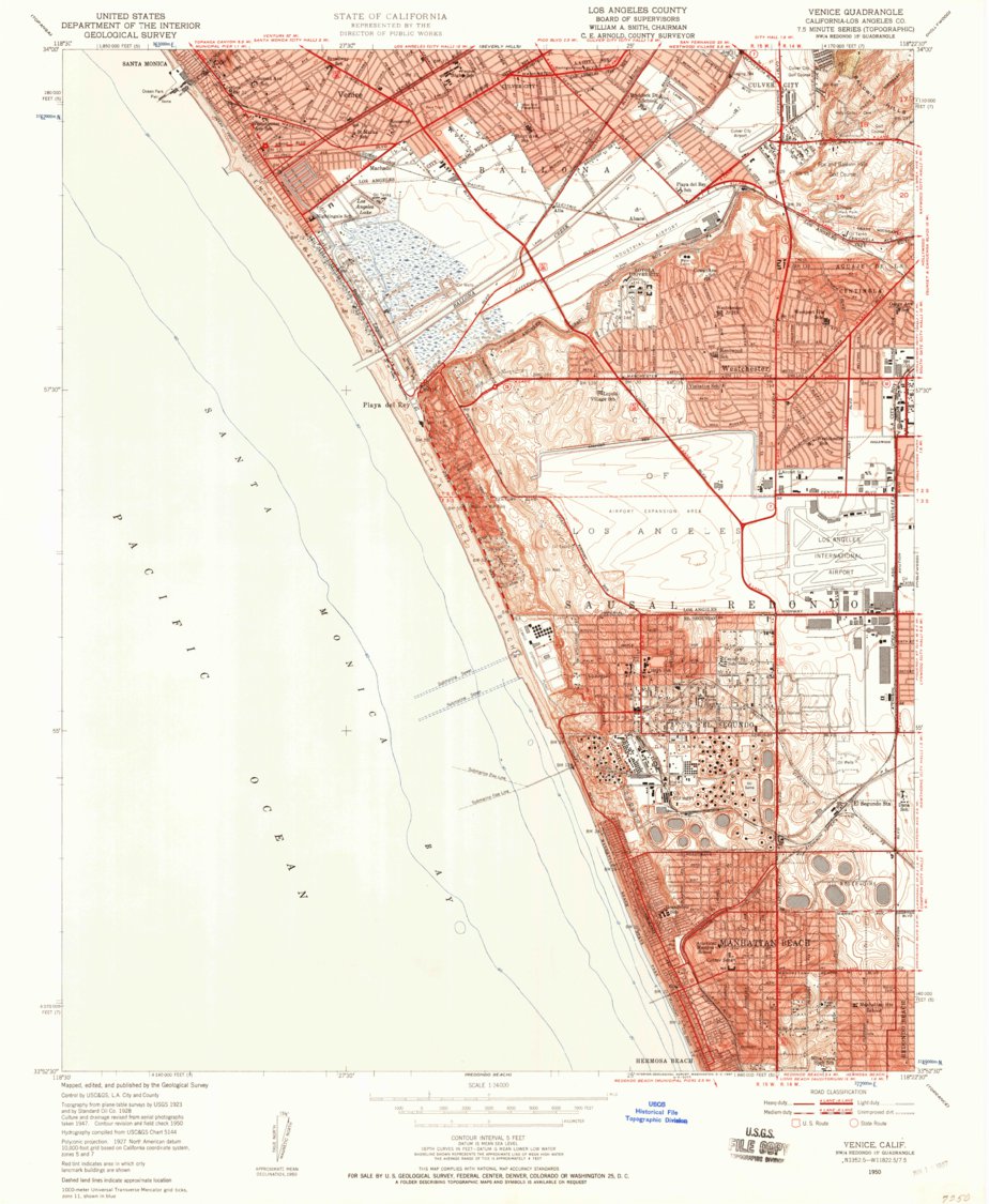 Venice, CA (1950, 24000-Scale) Map by United States Geological Survey ...