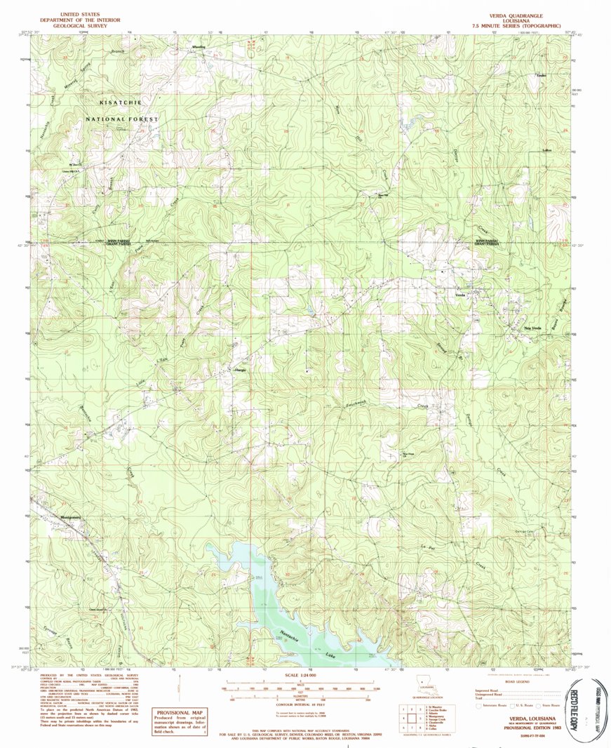 Verda, LA (1983, 24000-Scale) Map by United States Geological Survey ...