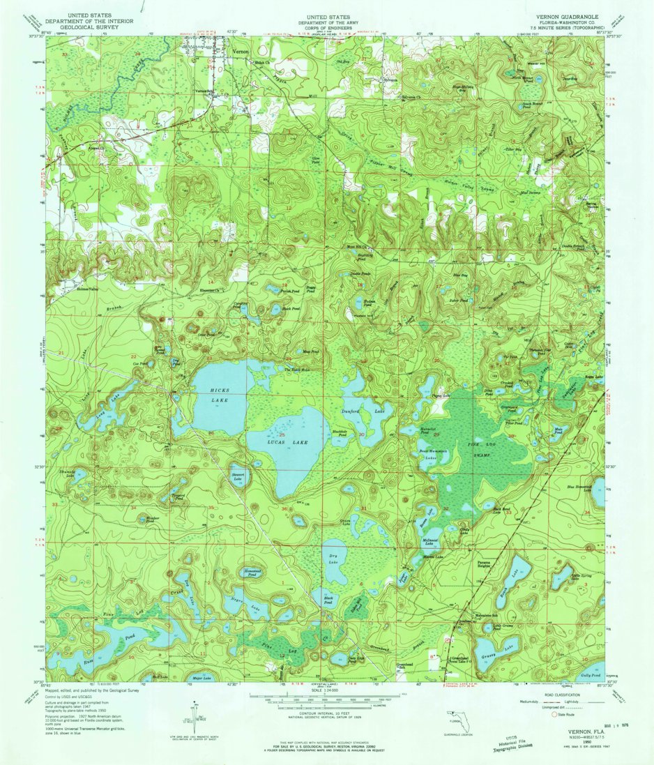 Vernon, FL (1950, 24000-Scale) Map by United States Geological Survey ...