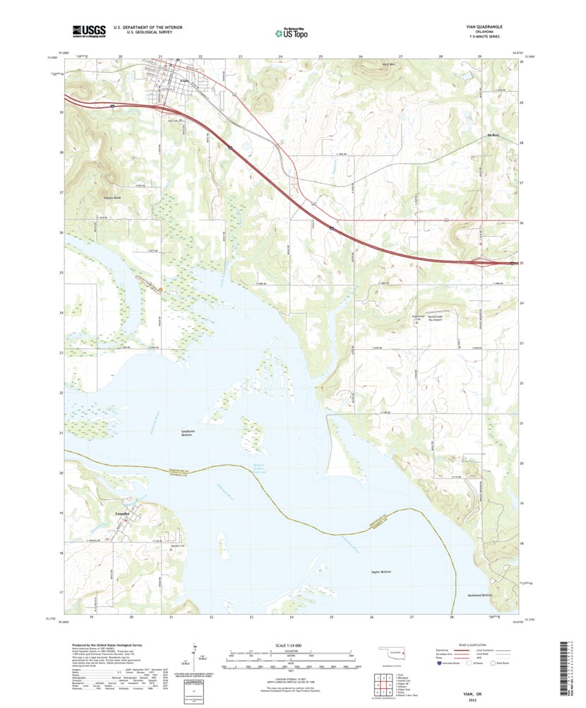 Vian, OK (2022, 24000-Scale) Map by United States Geological Survey ...