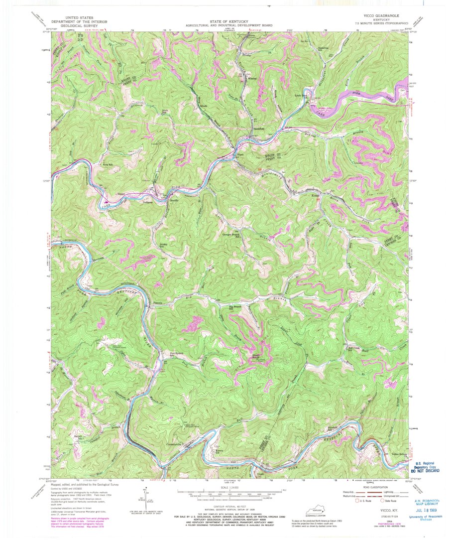 Vicco, KY (1954, 24000-Scale) Map by United States Geological Survey ...
