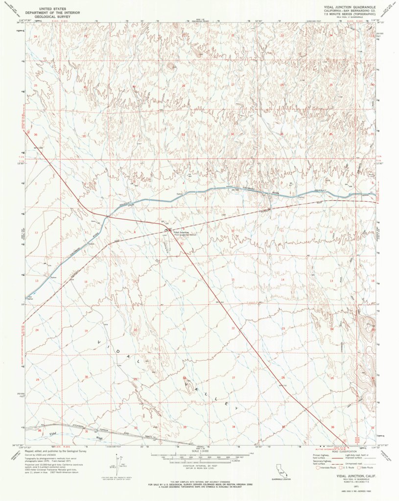 Vidal Junction, CA (1971, 24000-Scale) Map by United States Geological ...
