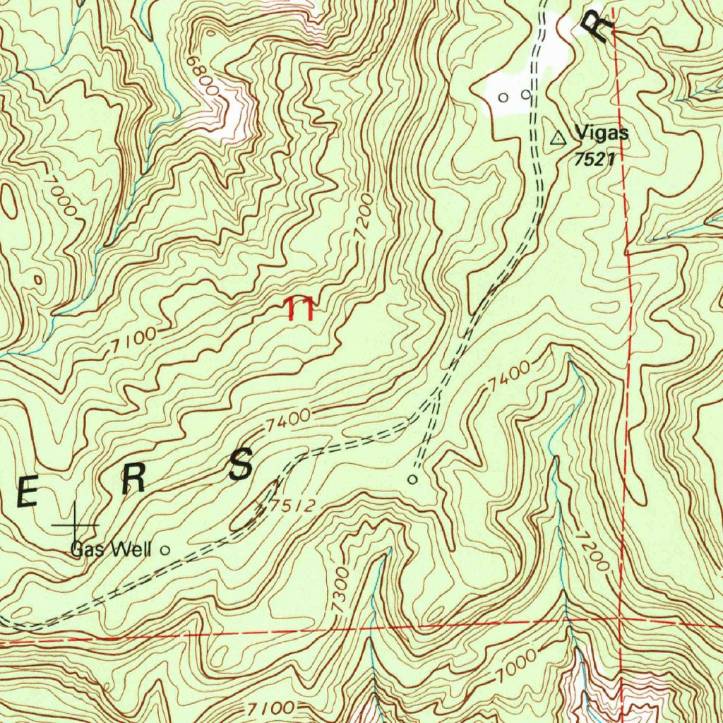 Vigas Canyon, NM (1995, 24000-Scale) Map by United States Geological ...