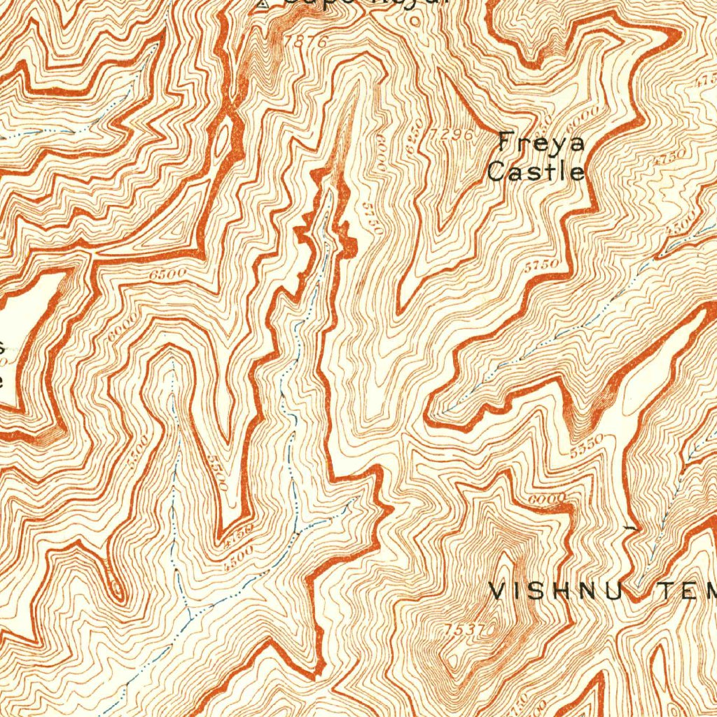 Vishnu Temple, AZ (1907, 48000-Scale) Map by United States Geological ...