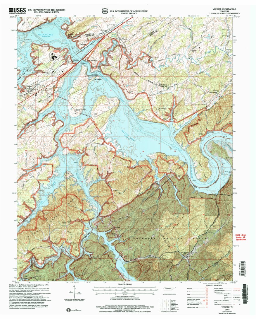 Vonore, TN (2003, 24000-Scale) Map by United States Geological Survey ...