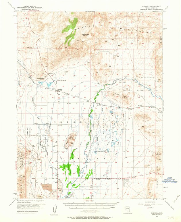 Wabuska, NV (1957, 62500-Scale) Map by United States Geological Survey ...