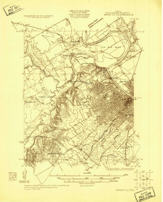 Waco West, TX (1924, 48000-Scale) Map by United States Geological ...