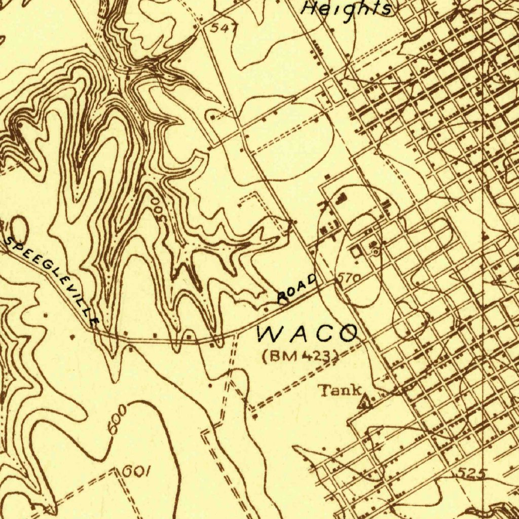 Waco West, TX (1924, 48000-Scale) Map by United States Geological ...