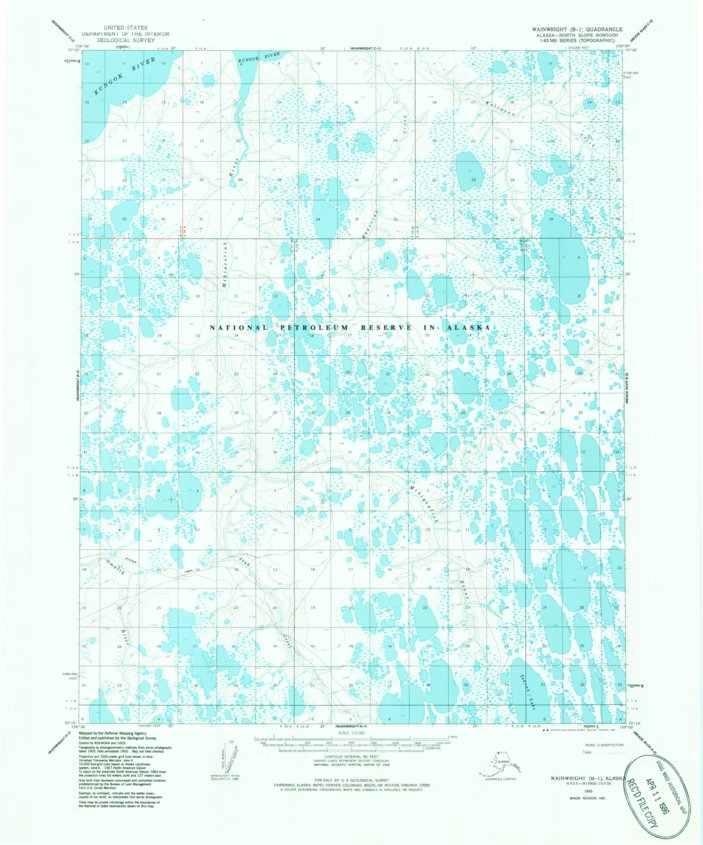 Wainwright B-1, AK (1955, 63360-Scale) Map by United States Geological ...