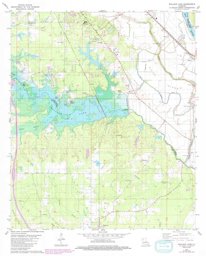 Wallace Lake, LA (1980, 24000-Scale) Map by United States Geological ...