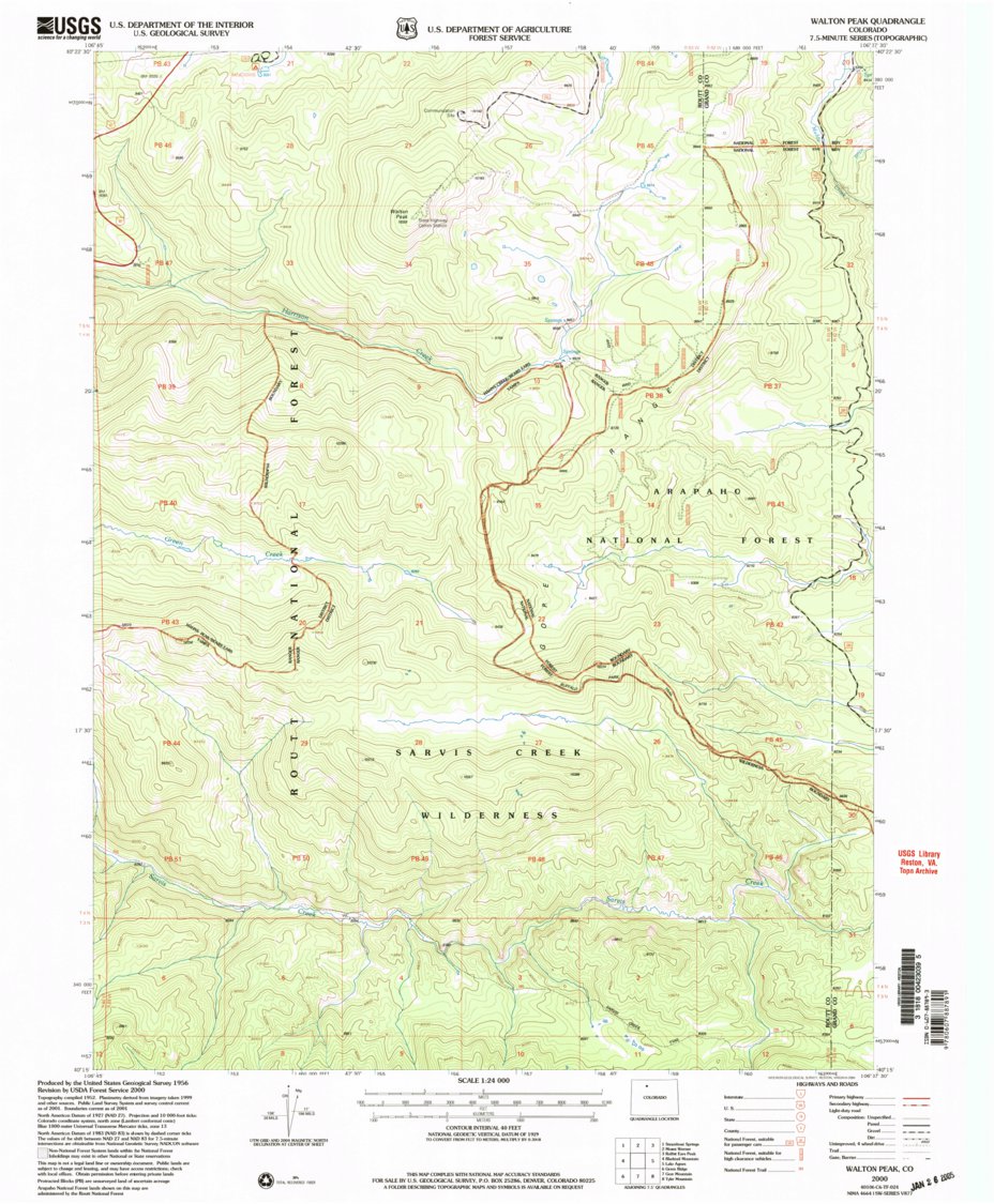 Walton Peak, CO (2000, 24000-Scale) Map by United States Geological ...