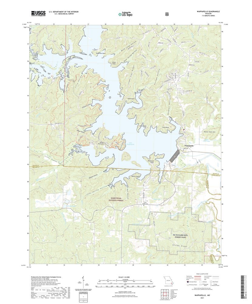 Wappapello, MO (2021, 24000-Scale) Map by United States Geological ...