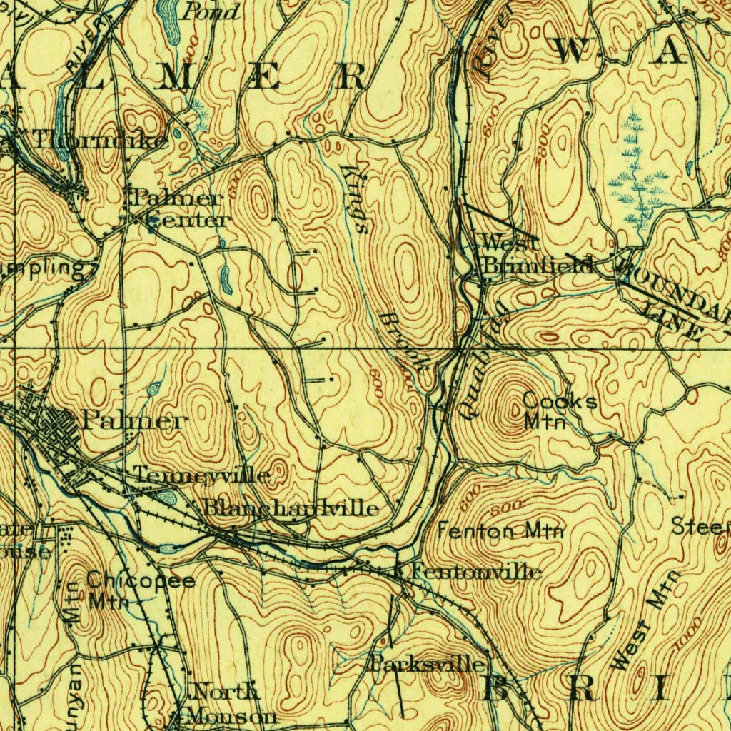 Ware, MA-CT (1908, 125000-Scale) Map by United States Geological Survey ...