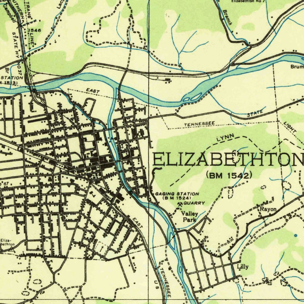 Watauga Valley, TN (1935, 48000-Scale) Map by United States Geological ...