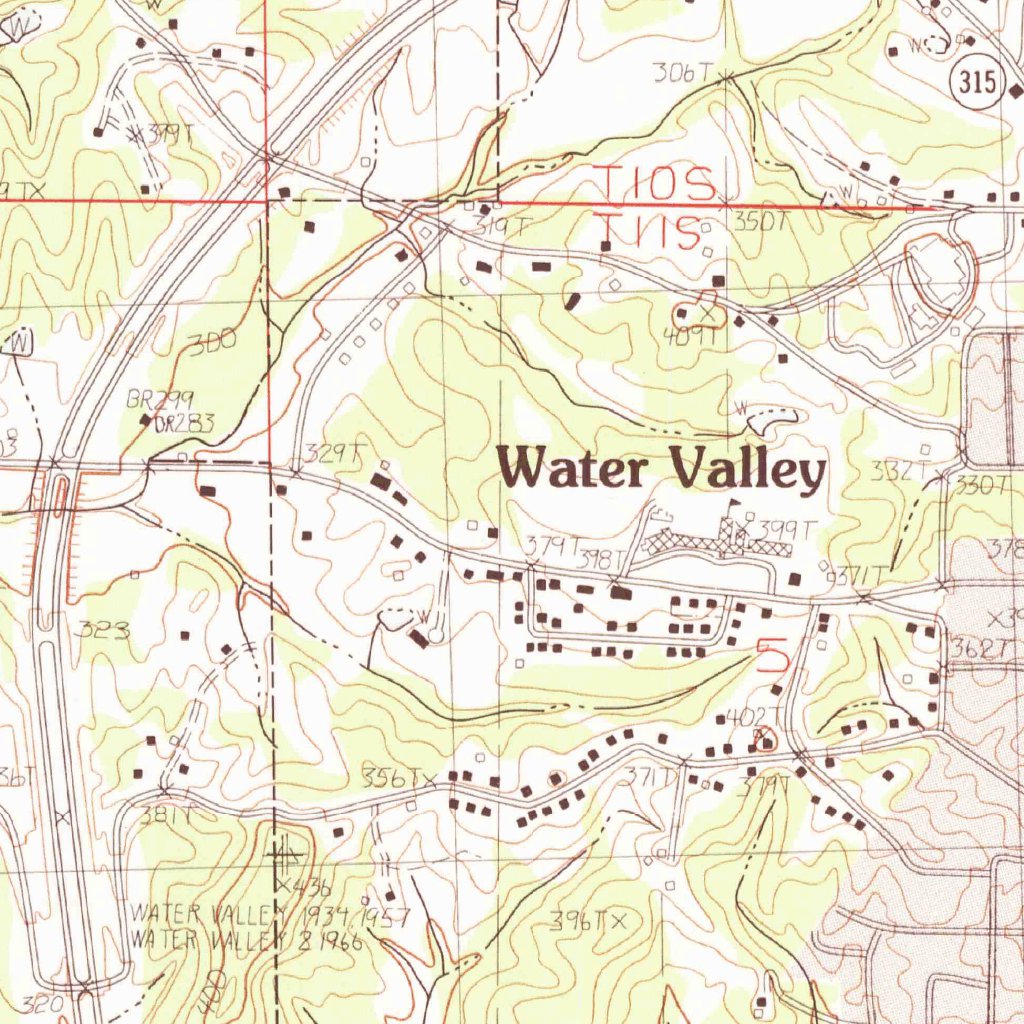 Water Valley West, MS (1954, 24000-Scale) Map by United States ...