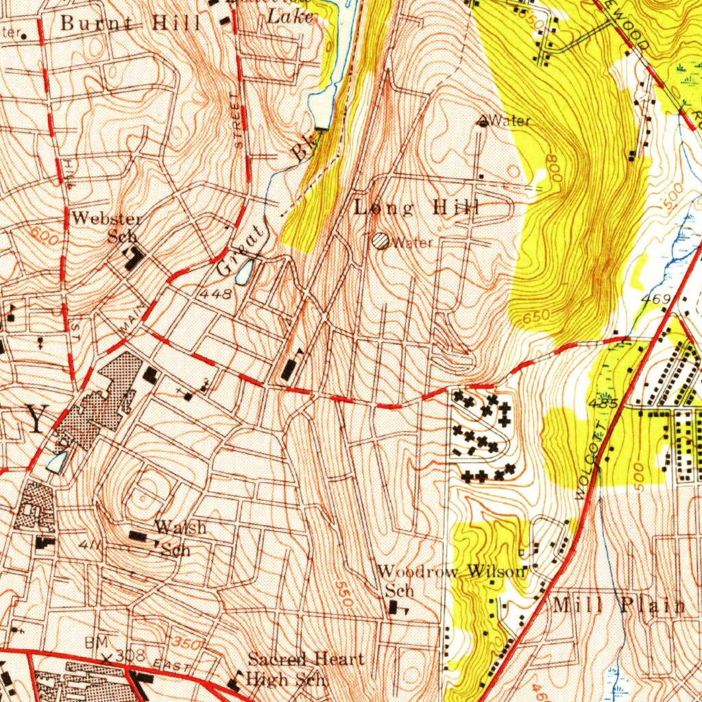 Waterbury, CT (1955, 31680-Scale) Map by United States Geological ...